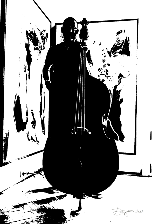 Bass Player 1 digital painting