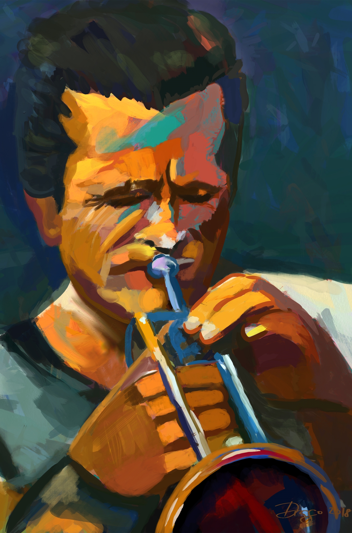Chet Baker 2 digital painting