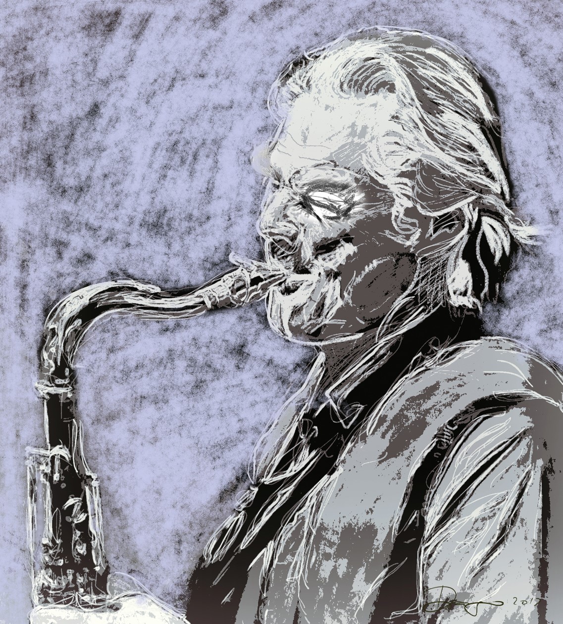Jan Garbarek - digital painting