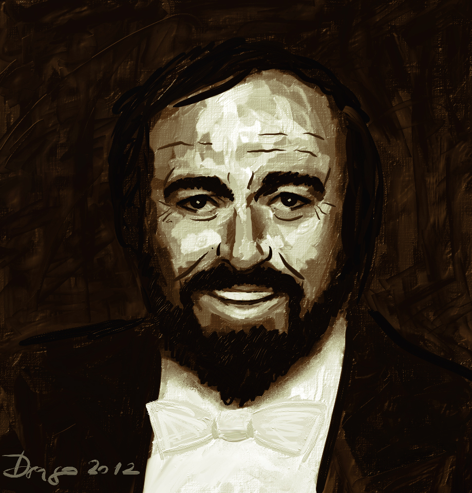 Luciano Pavarotti digital painting